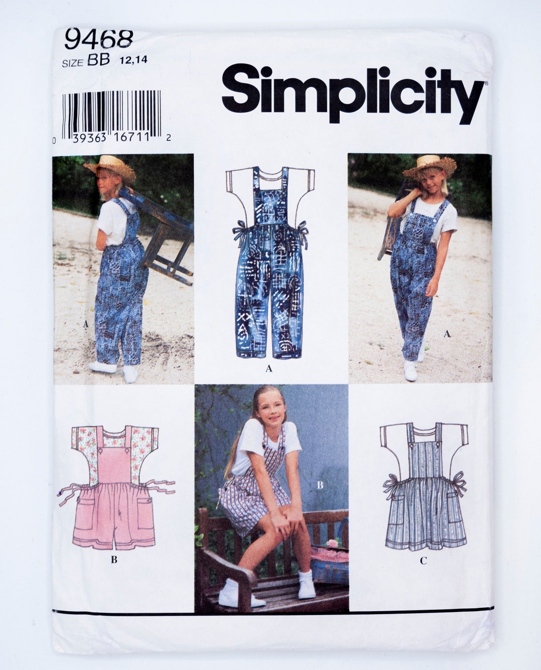 Simplicity Sewing Pattern 9468, Girls' Jumpsuit, Jumper, Top, Vintage ...