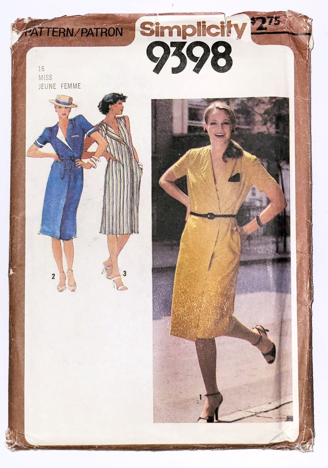 Simplicity Sewing Pattern 9398, Vintage Pattern, Misses' Front Wrap ...