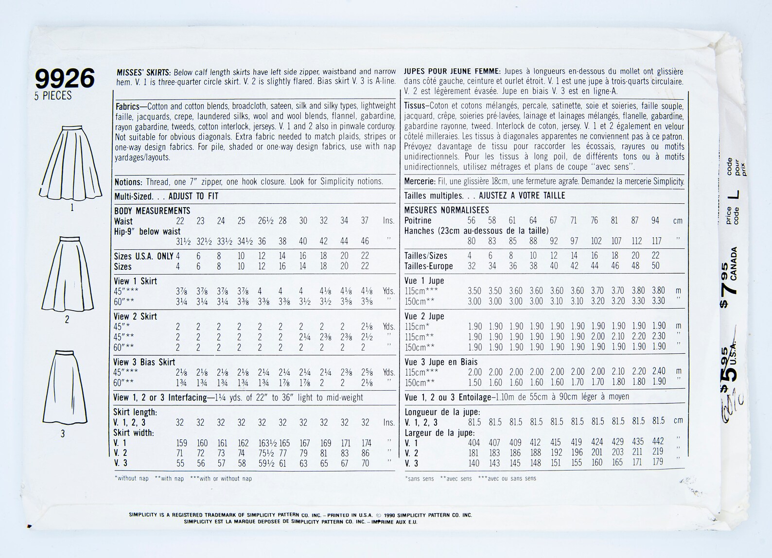 Simplicity Sewing Pattern 9926, Vintage Pattern, Easy to Sew, Misses ...