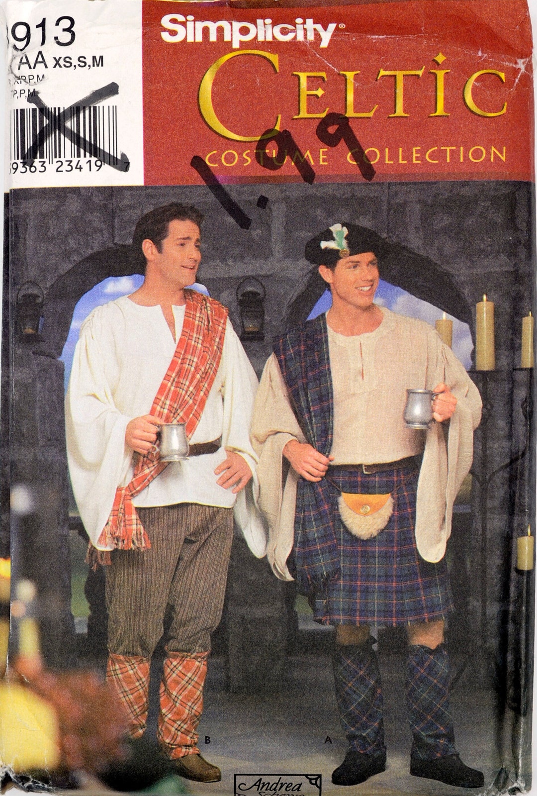 Simplicity Sewing Pattern 8913, Men's Scottish Celtic Costume ...