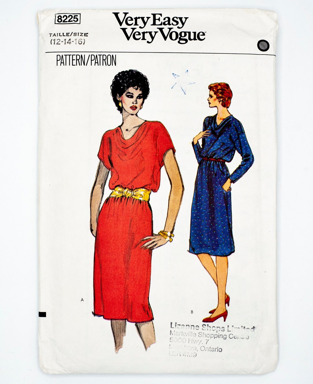 Vogue Sewing Pattern 8225, Easy to Sew, Vintage Pattern, Misses' Dress ...