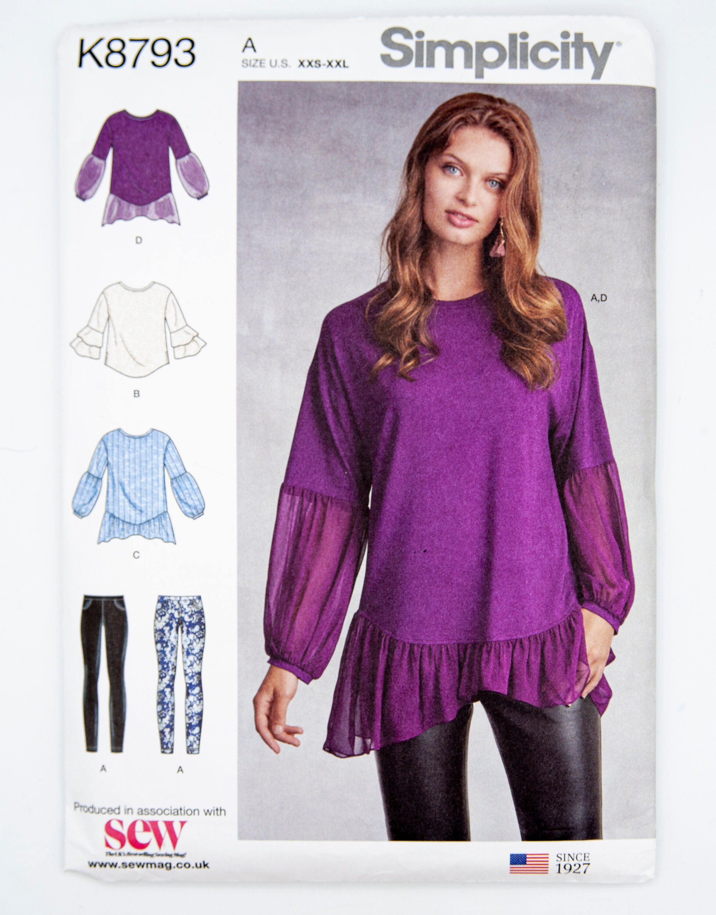 Simplicity Sewing Pattern 8793, Misses' Leggings, Tunic, Size XXS-XXL ...