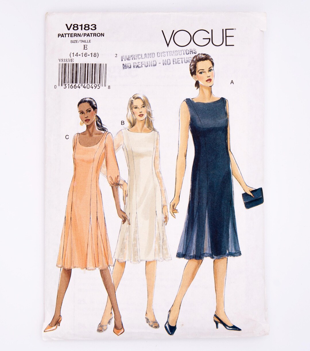 Vogue Sewing Pattern 8183, Vintage Misses' Dress, Size 14-16-18 - Etsy