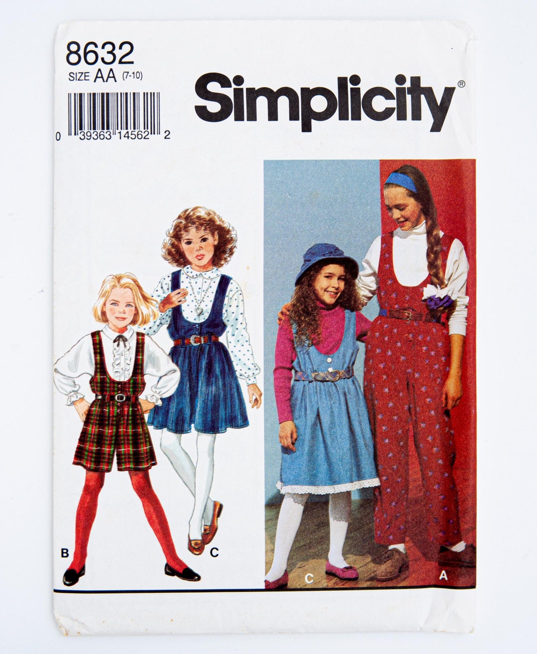 Simplicity Sewing Pattern 8632, Girls' Jumpsuit, Jumper, Vintage ...
