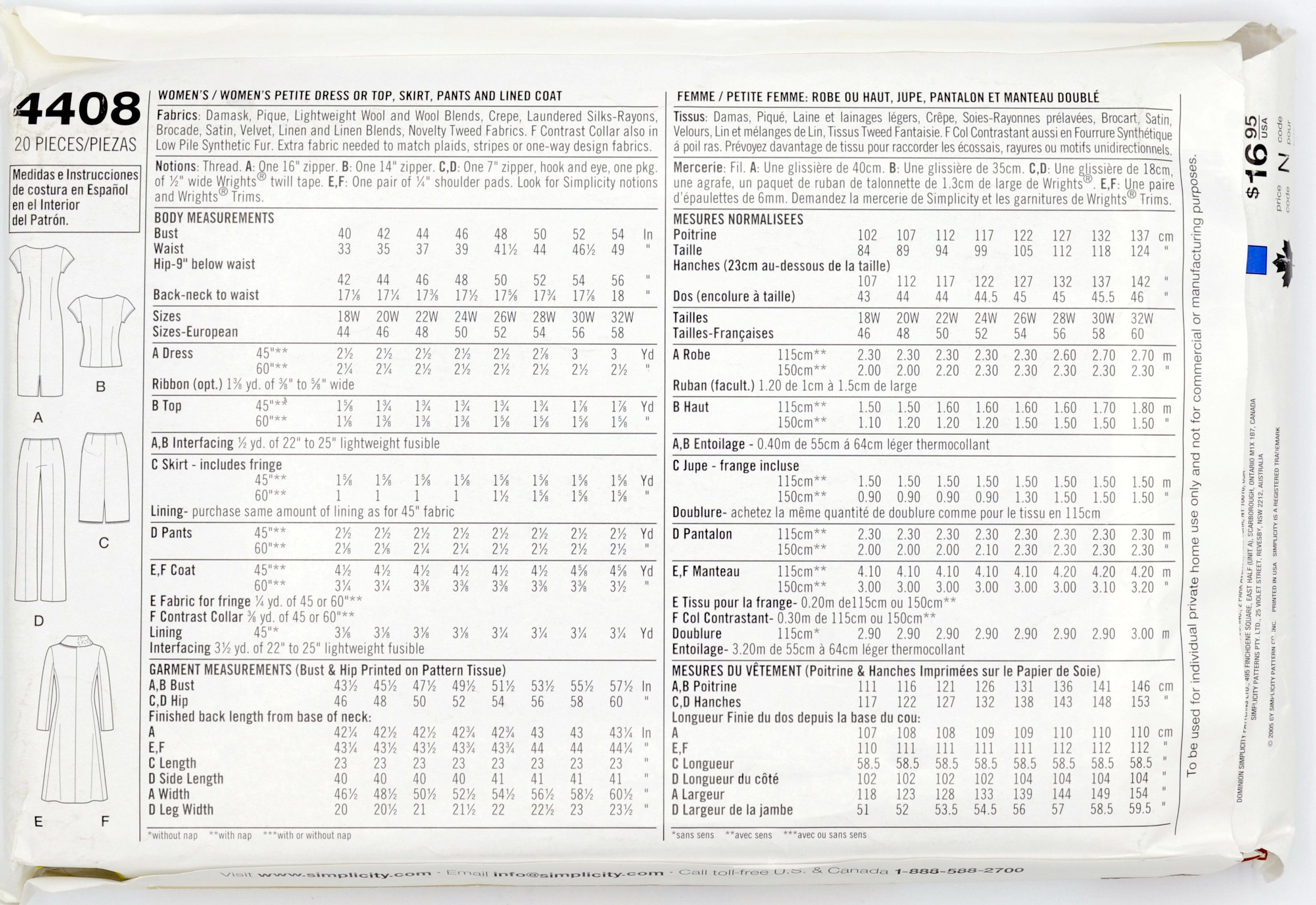 Simplicity Sewing Pattern 4408, Step by Step, Misses' Dress/top, Skirt ...