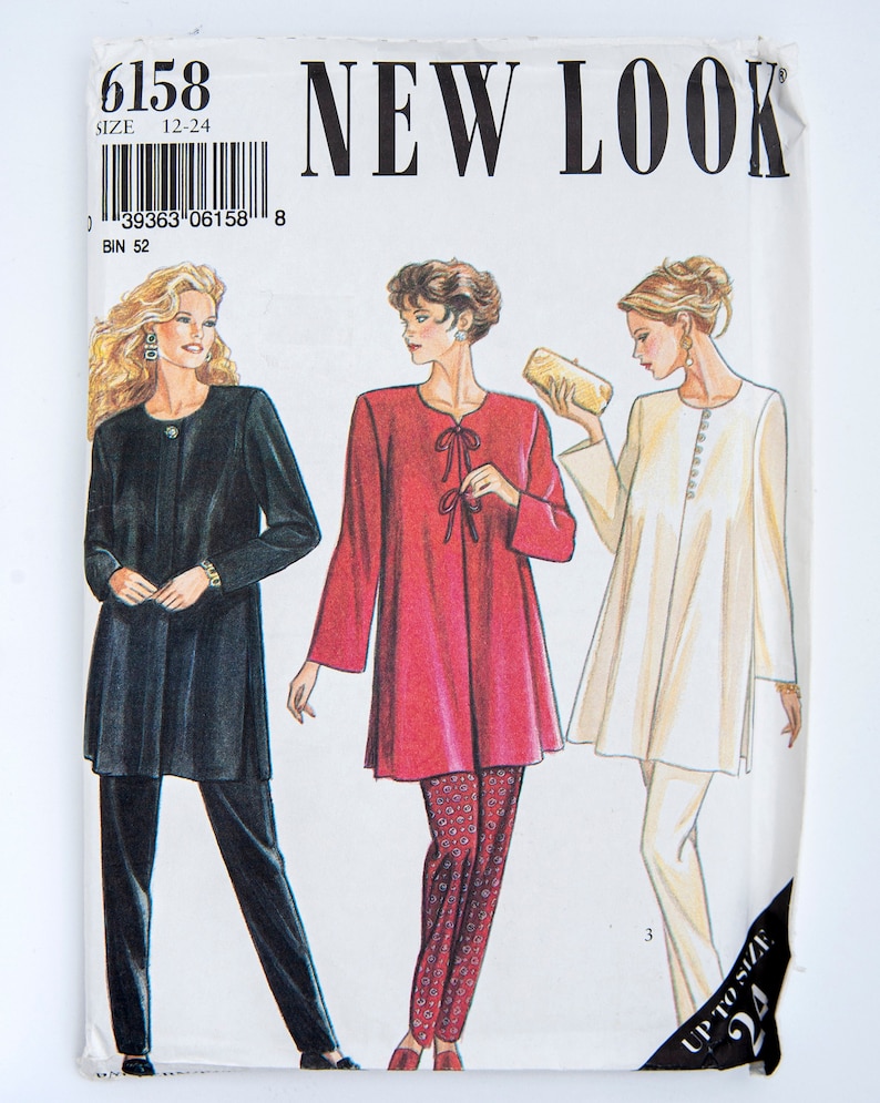 New Look Sewing Pattern 6158, Misses' Top, Pull-on Pants, Vintage ...