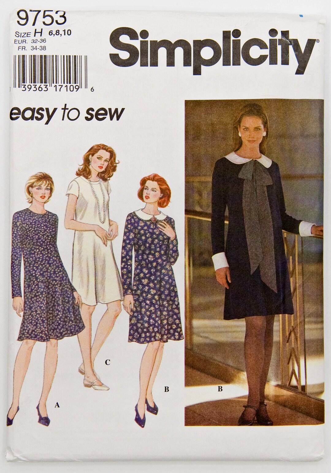 Simplicity Sewing Pattern 9753, Easy to Sew, Misses' Dress, Size H (6,8 ...