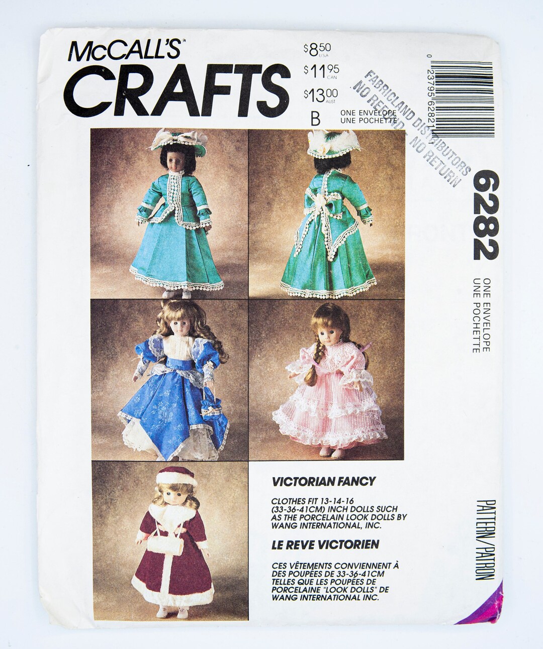 Mccall's Crafts Sewing Pattern 6282, Dolls' Nightgown, Gown, Skating ...