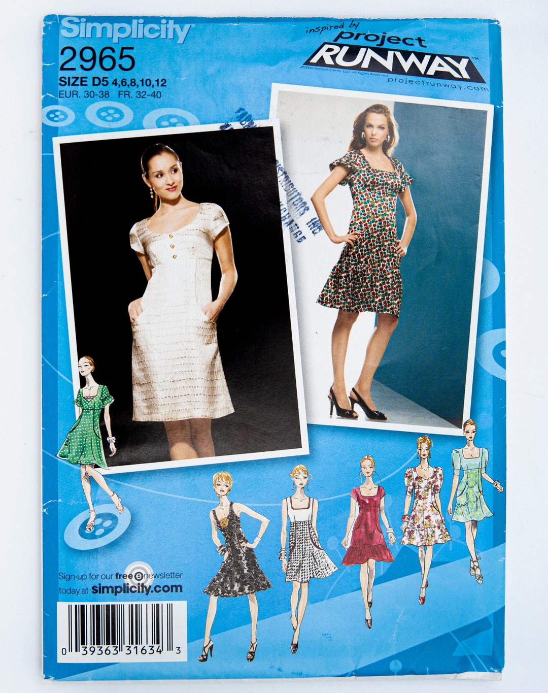 Simplicity Sewing Pattern 2965, Misses' Dress, Project Runway, Size 4 ...