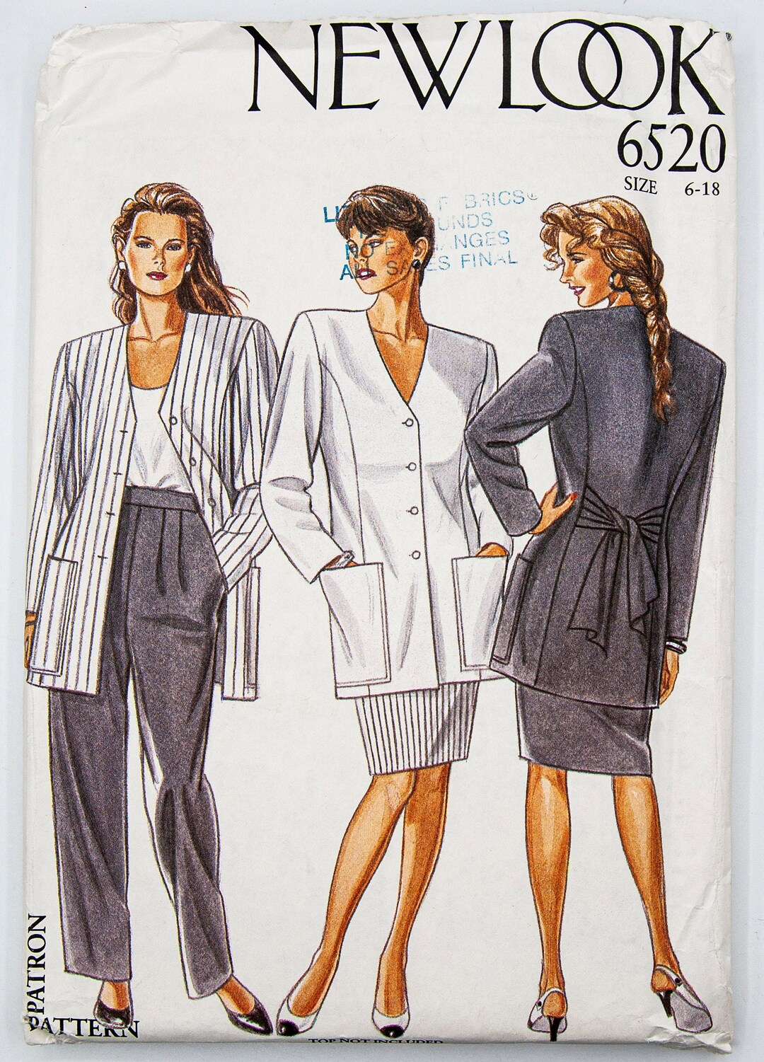 New Look Sewing Pattern 6520, Misses' Jacket, Skirt, Pants, Vintage ...