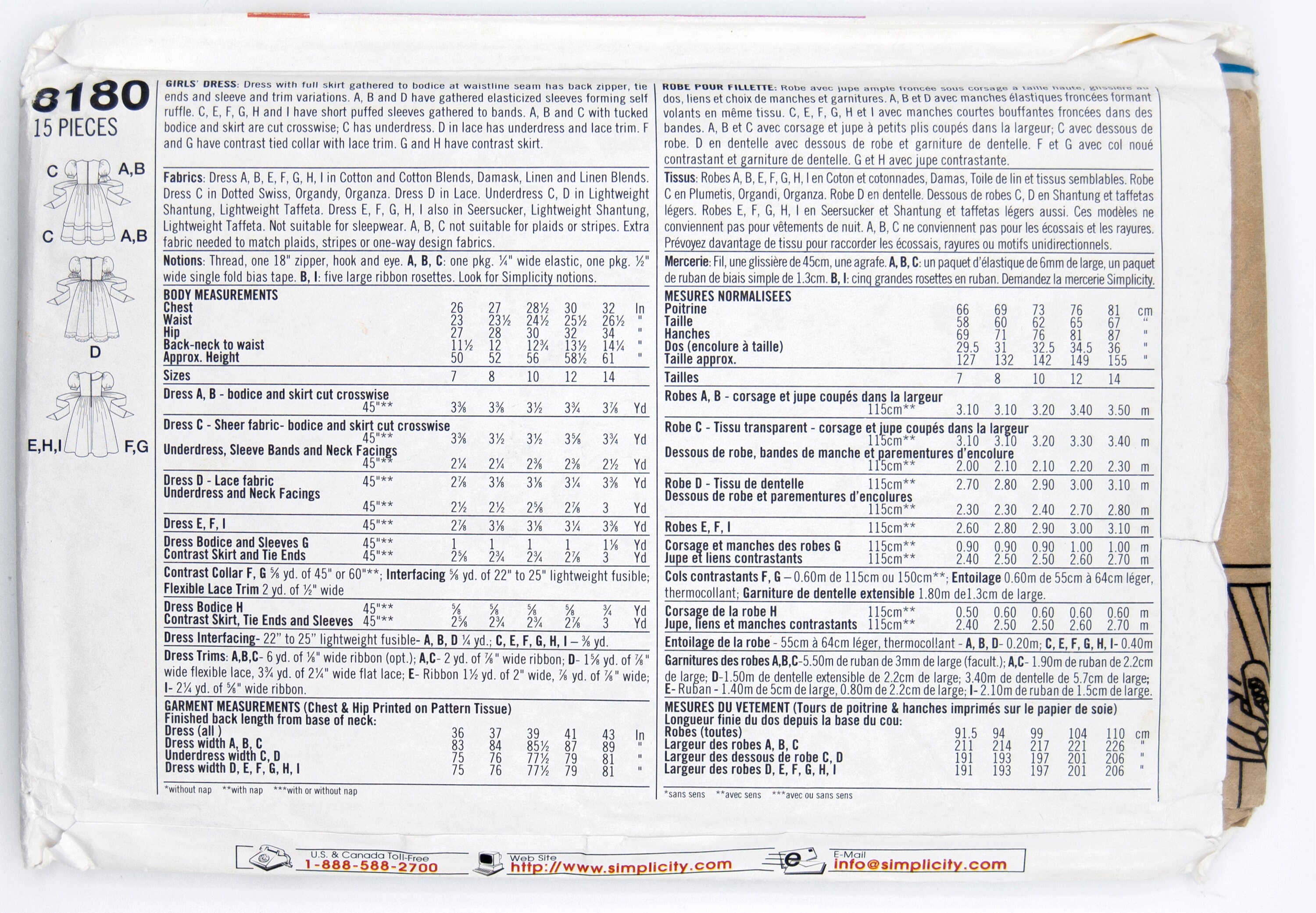 Simplicity Sewing Pattern 8180 Girls' Dress design Your - Etsy