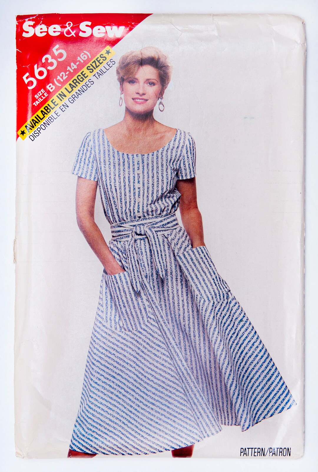 See & Sew Sewing Pattern 5635, Misses' Dress, Vintage Pattern, Size 12 ...