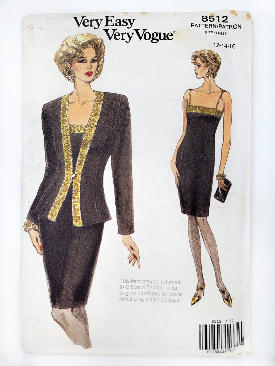 Vogue Sewing Pattern 8512, Misses' Jacket, Dress, Vintage Pattern, Easy ...