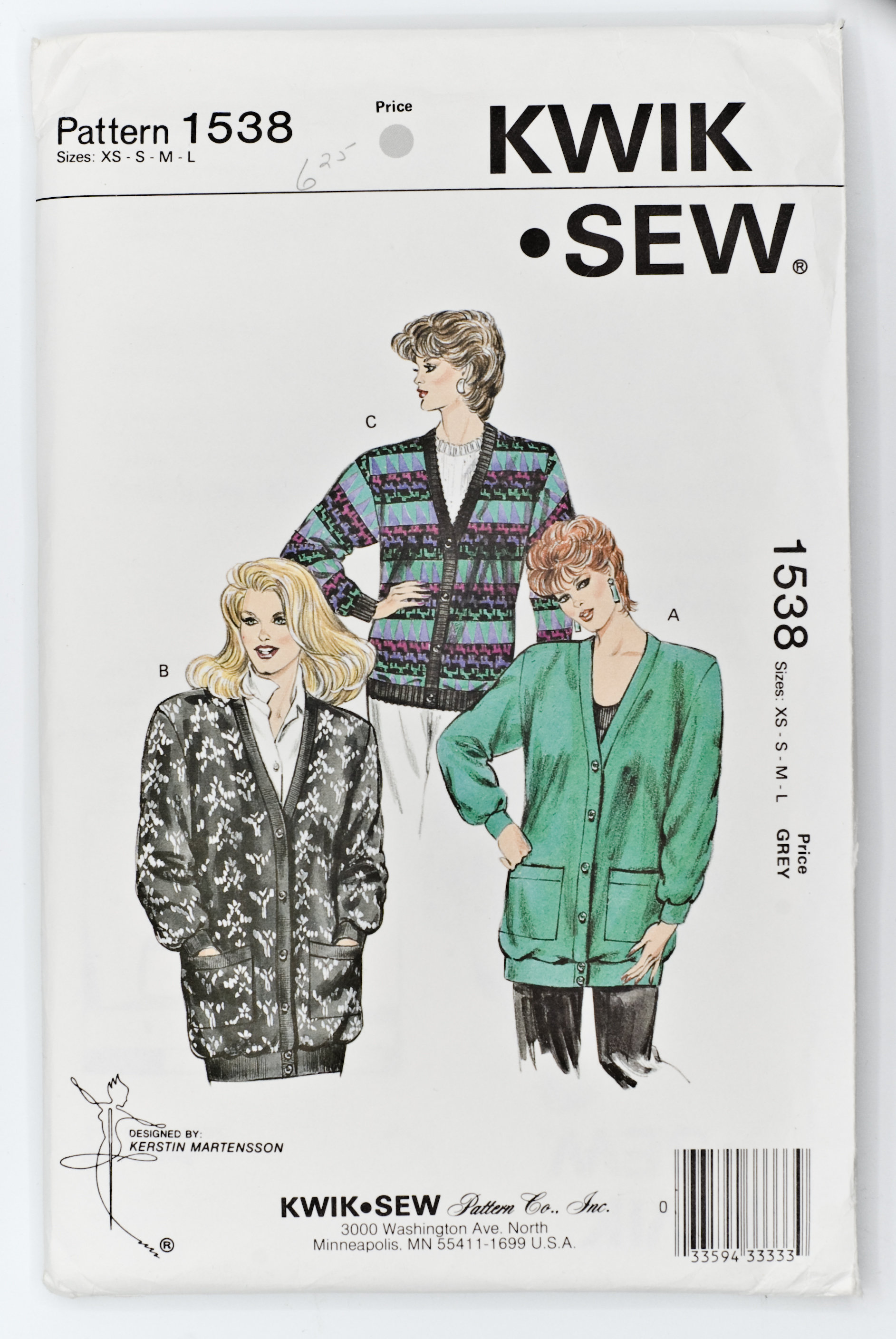 Kwik Sew Sewing Pattern 1538, Vintage Pattern, Misses' Cardigans, Size ...