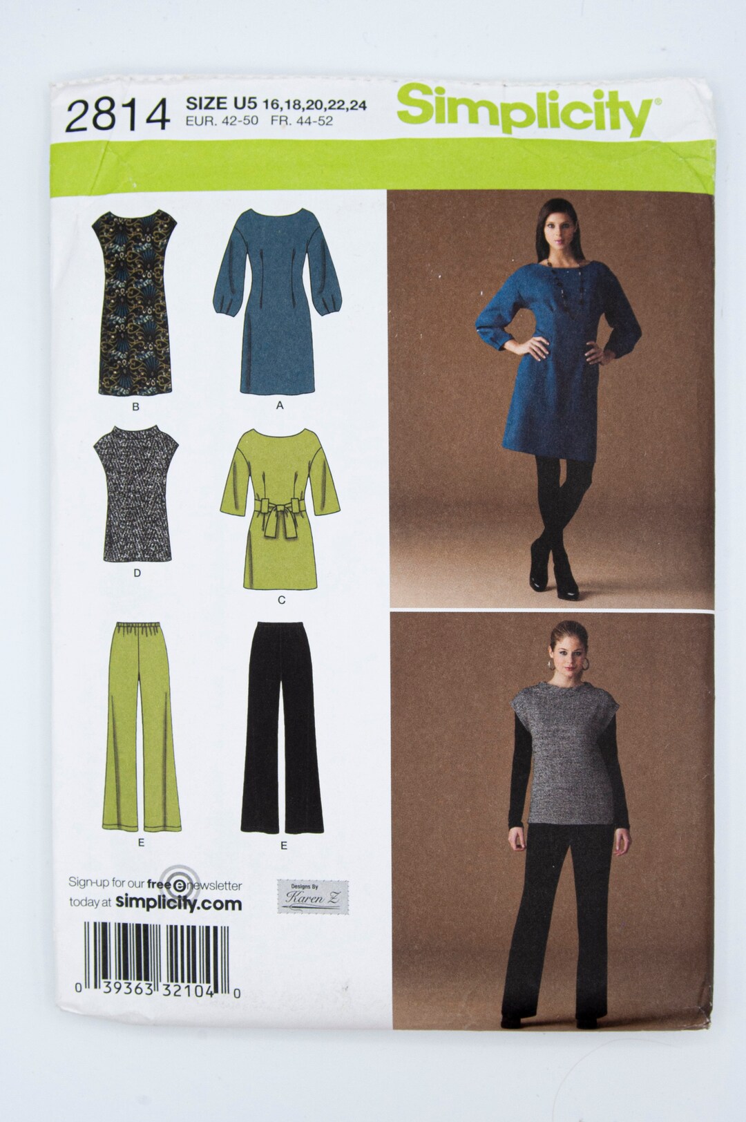 Simplicity Sewing Pattern 2814, Misses' Dress, Tunic, Belt, Top and ...