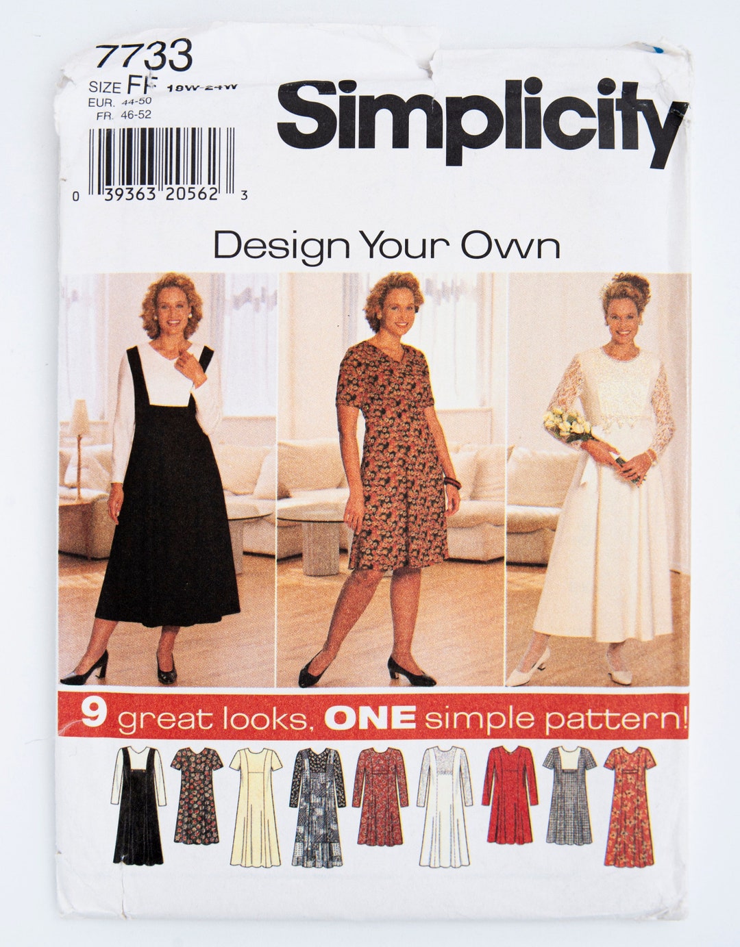 Simplicity Sewing Pattern 7733, Vintage Pattern, Misses' Dress, Design ...