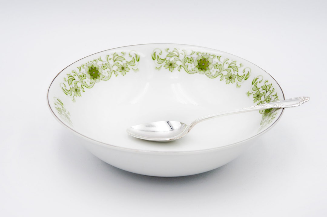 MCM Vintage Large Bowl Plate, Towne House Japan Green Dale 3077, Year ...