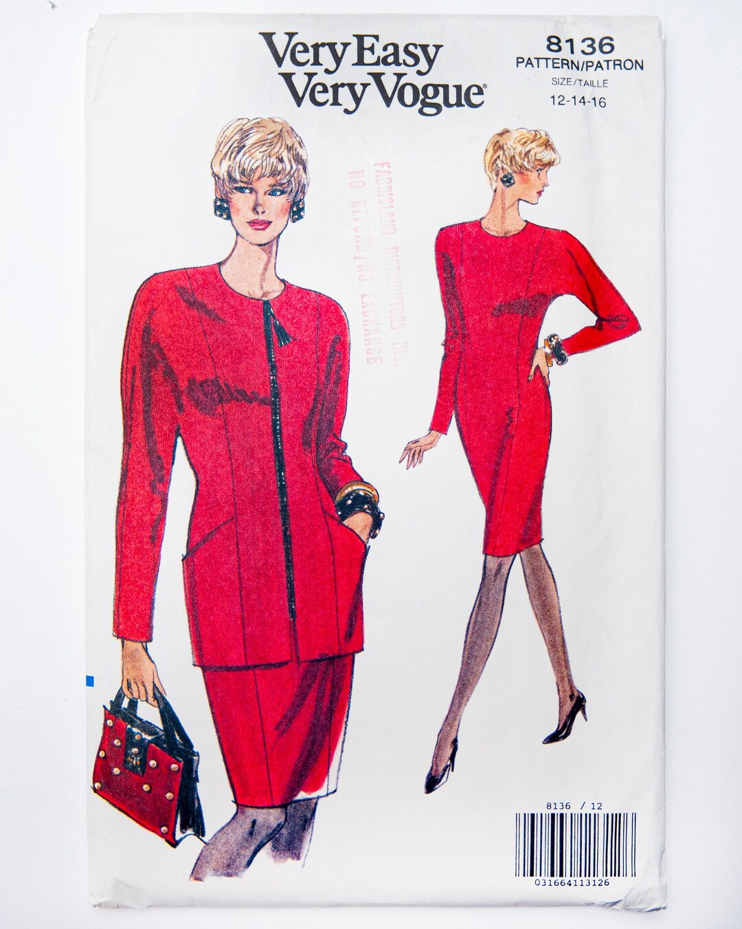Vogue Sewing Pattern 8136, Misses' Jacket, Dress, Vintage Pattern, Easy ...