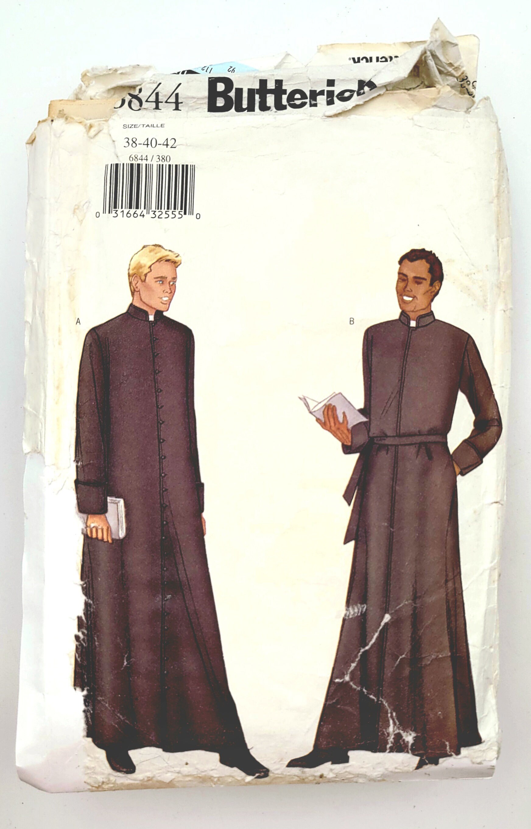 Butterick Costume Sewing Pattern 6844, Adult Halloween Costume, Priest ...
