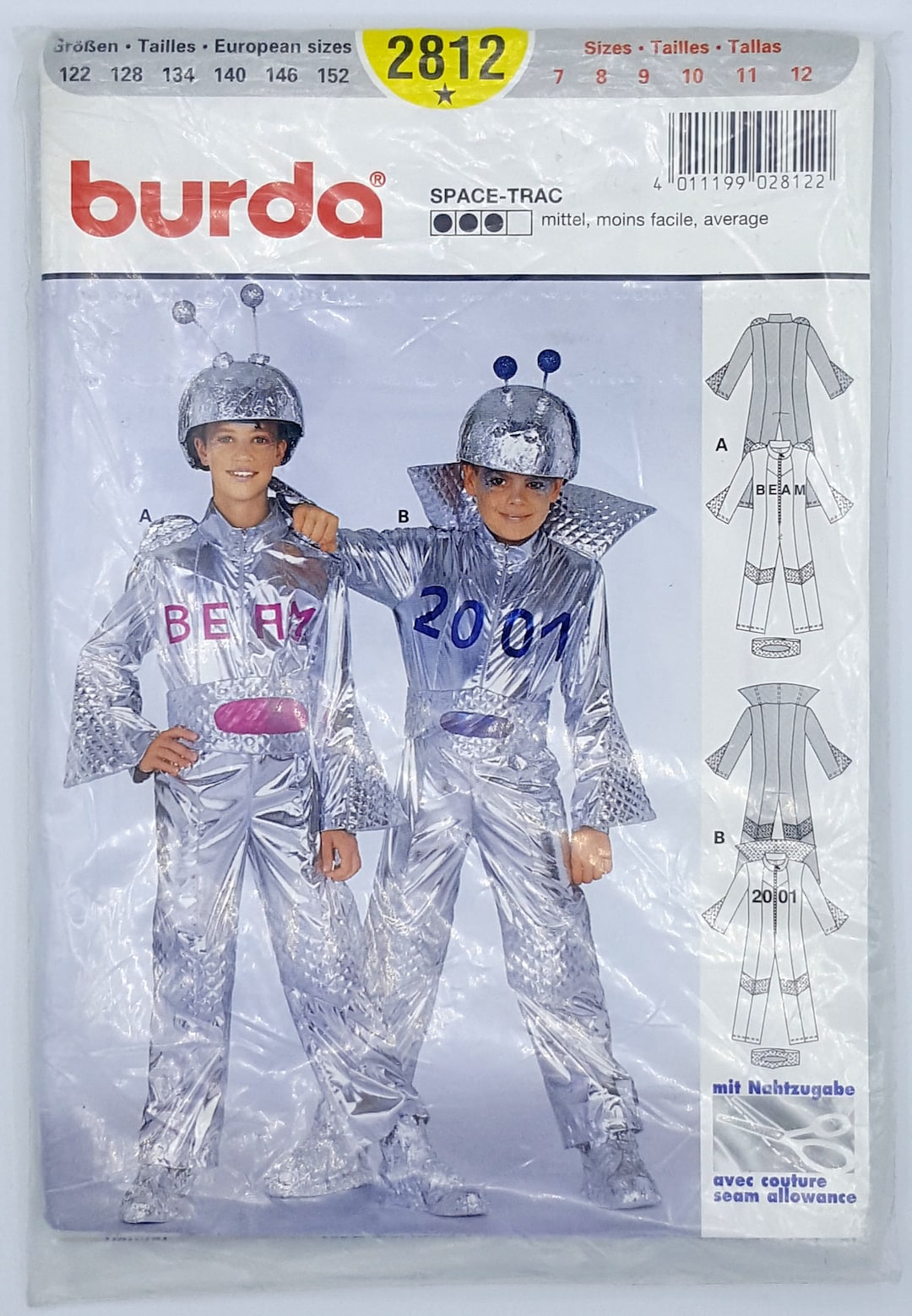 Burda Costume Sewing Pattern 2812, Halloween Costume for Children ...