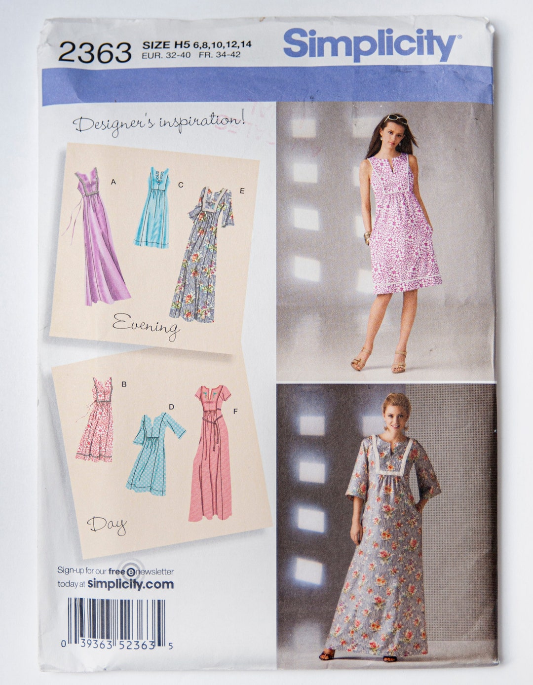 Simplicity Sewing Pattern 2363, Misses' Dress, Designer's Inspiration ...