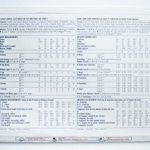 Simplicity Sewing Pattern 5226, Child's Dress, Slip Dress, Top, Pants ...