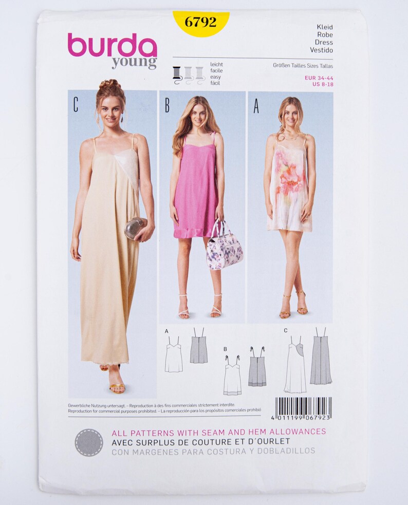 Burda Young Sewing Pattern 6792, Burda Misses' Summer Dress, Event ...
