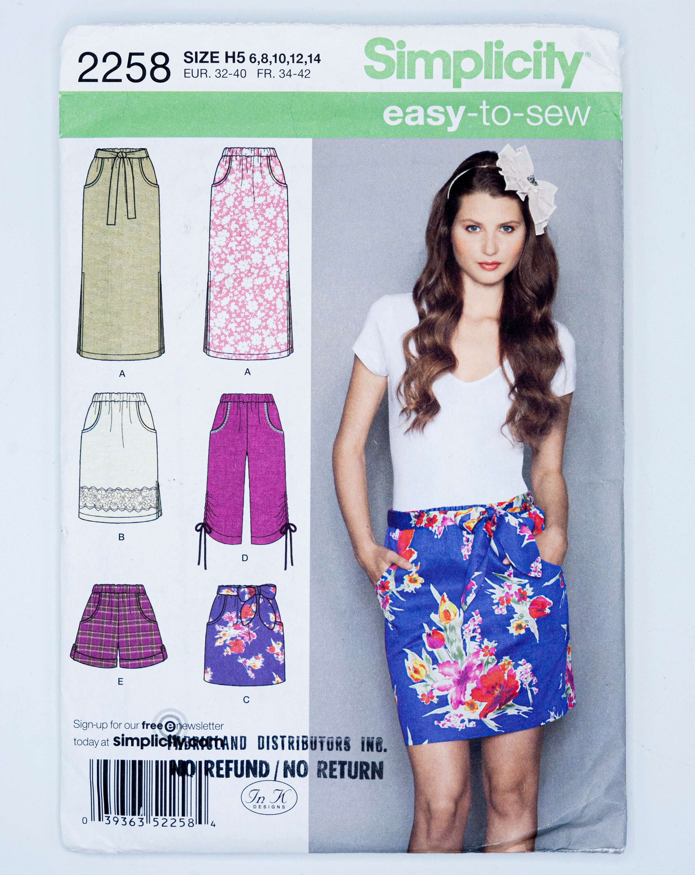 Simplicity Sewing Pattern 2258 Misses' Skirt Capri - Etsy