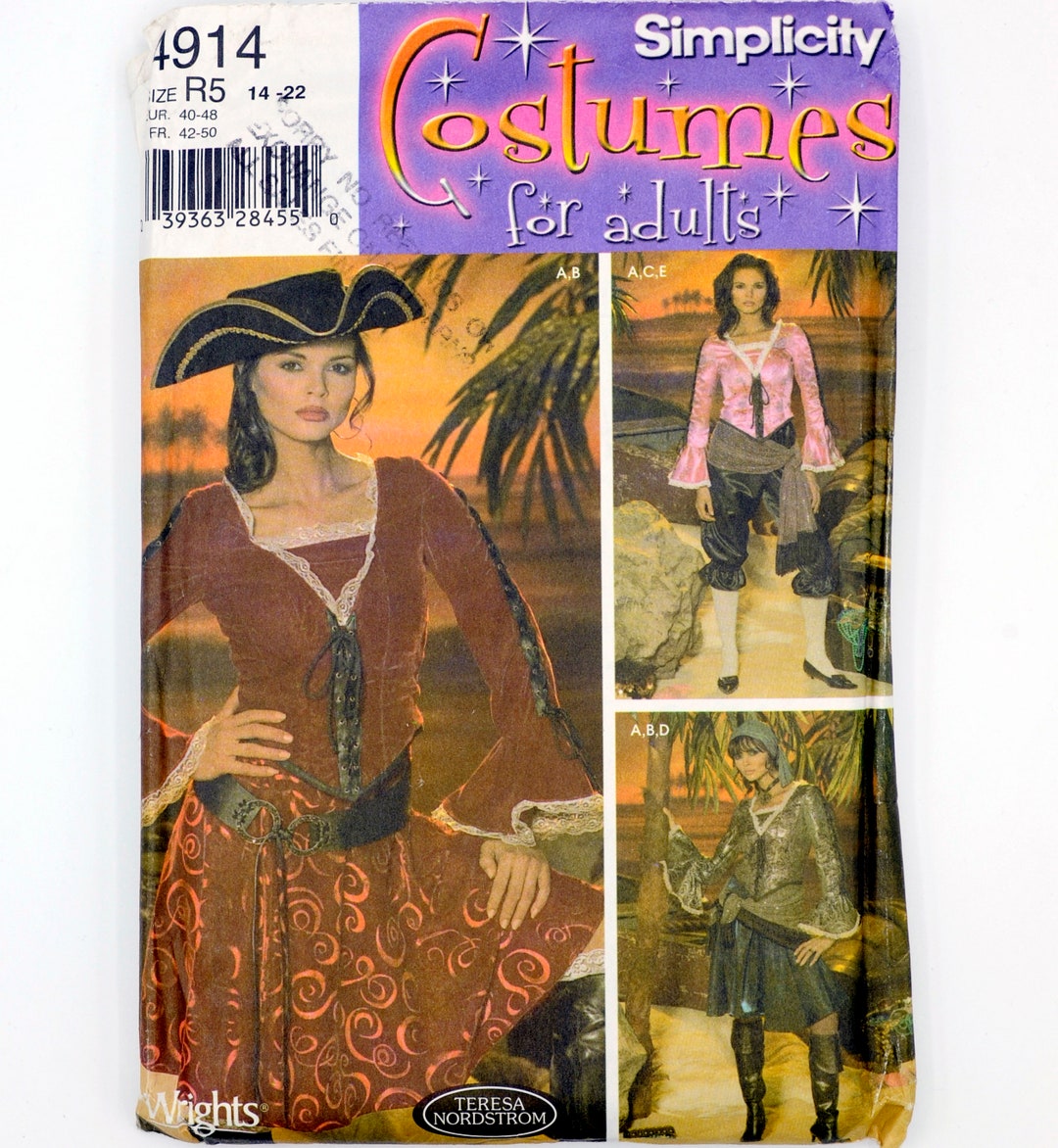 Simplicity Sewing Pattern 4914, Halloween Costumes for Adults, Pirates ...
