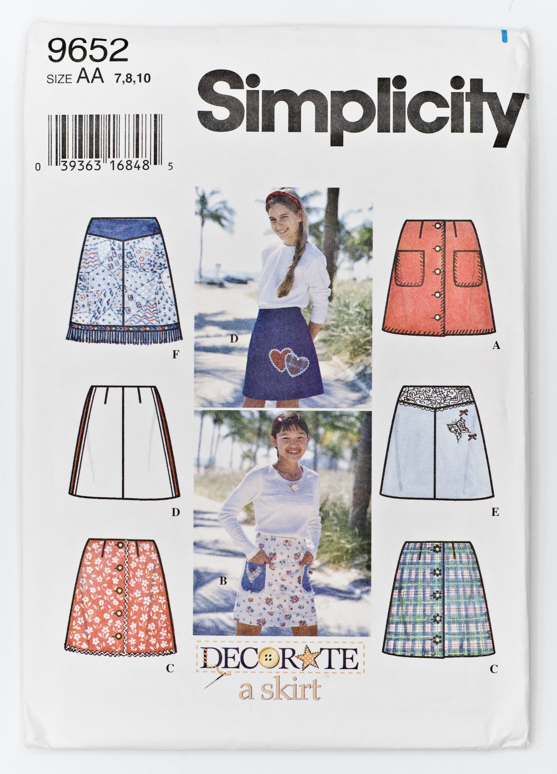 Simplicity Sewing Pattern 9652 Girls' Skirts Size AA - Etsy