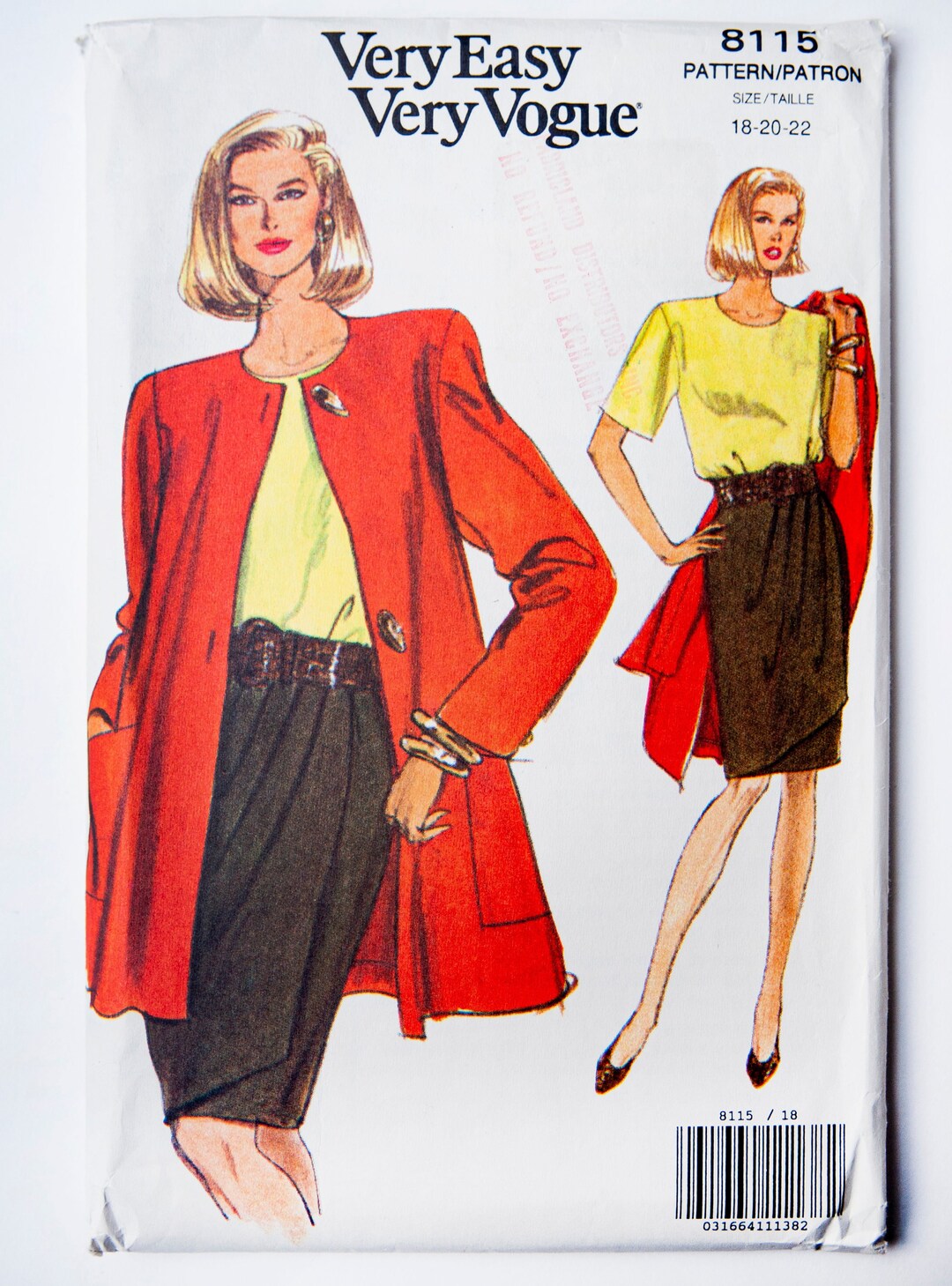 Vogue Sewing Pattern 8115, Misses' Jacket, Dress, Vintage Pattern, Easy ...