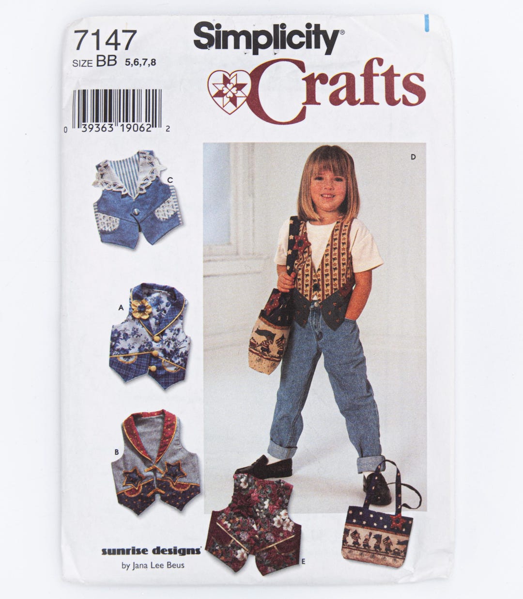 Simplicity Crafts Sewing Pattern 7147, Vintage Pattern, Child's Vest ...
