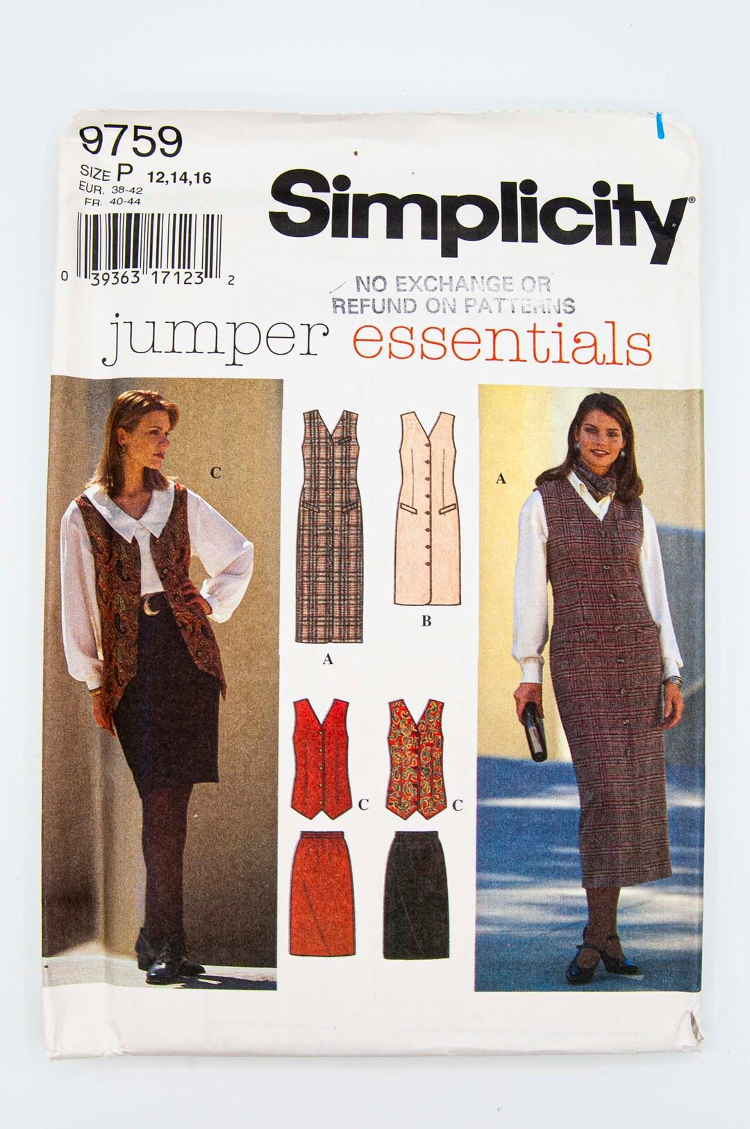 Simplicity Sewing Pattern 9759, Vintage Pattern, Misses' Jumper, Vest ...