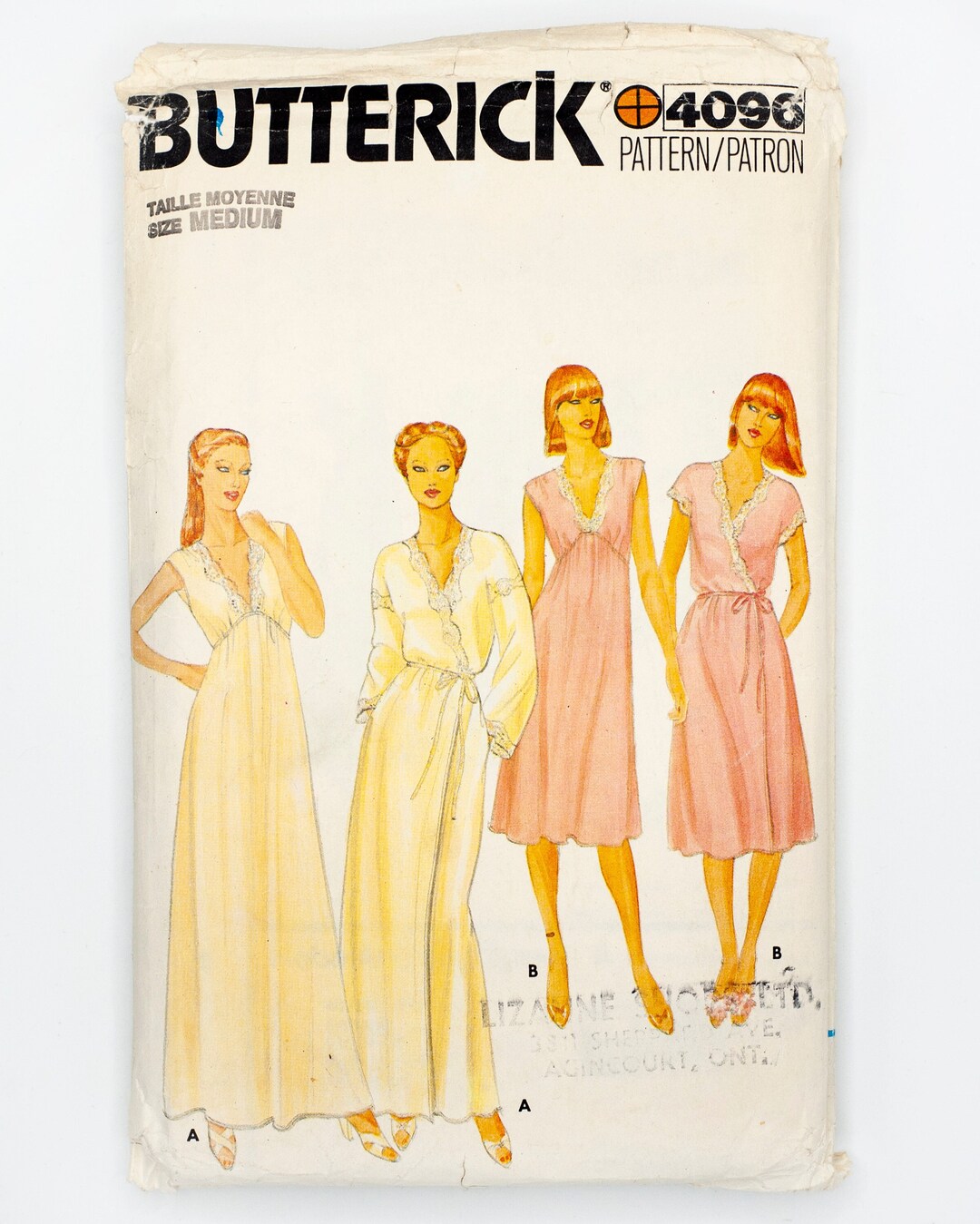 Butterick Sewing Pattern 4096, Misses' Robe, Nightgown, Vintage Pattern ...