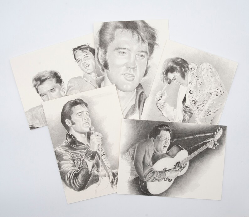 Five Vintage Elvis Presley Postcards and Envelopes, Moments in Time ...