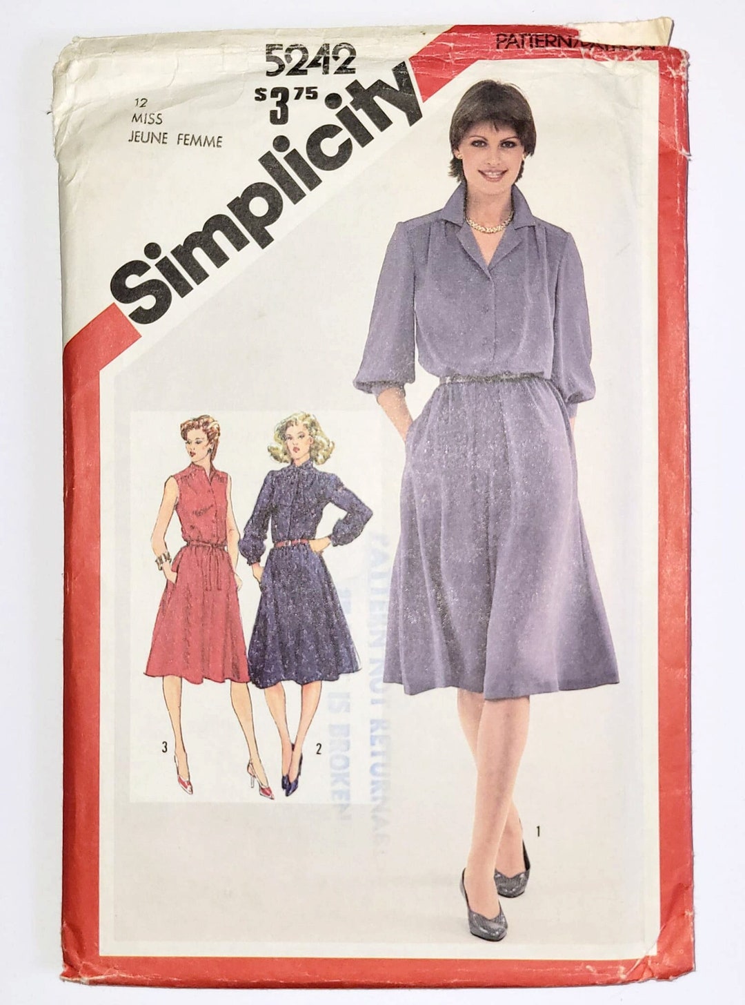 Simplicity Sewing Pattern 5242, Vintage Pattern, Misses' Dress ...