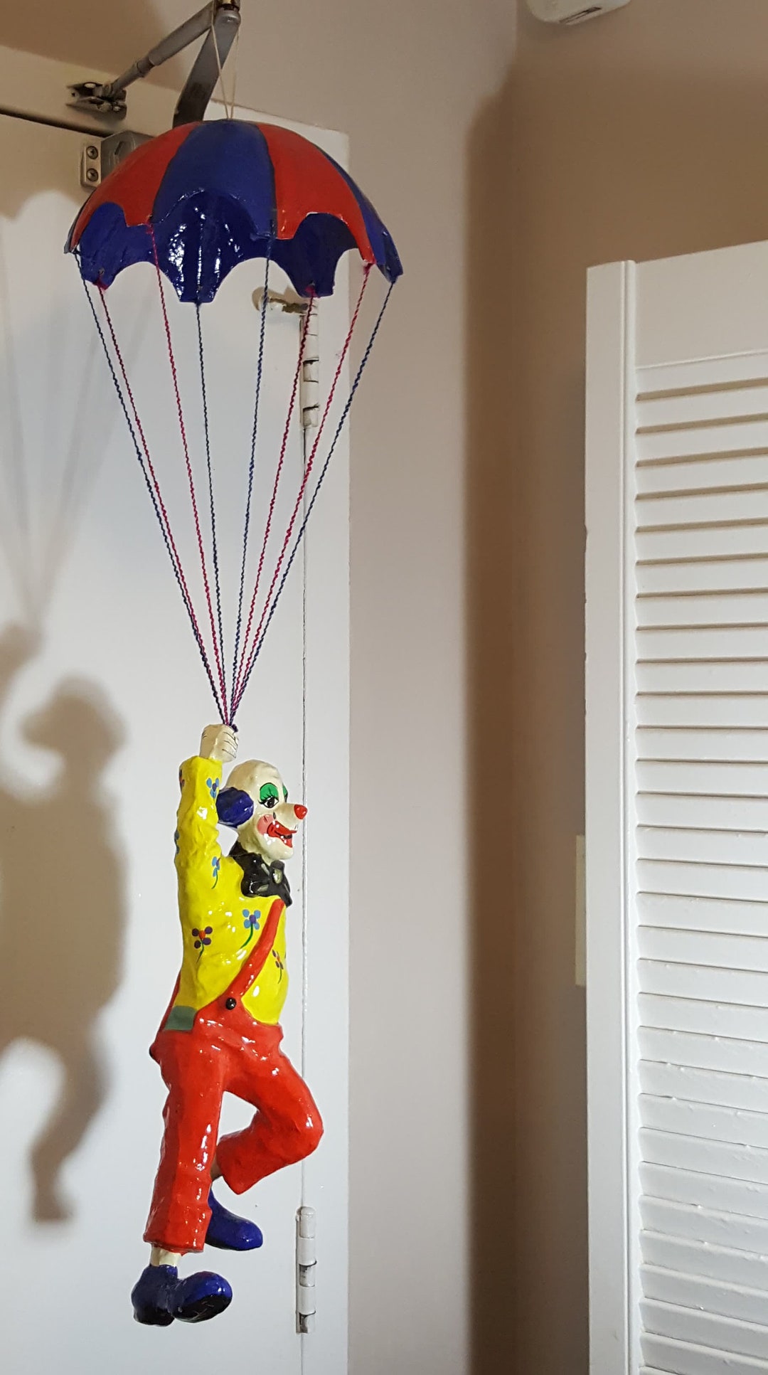 Vintage 70s' Paper Mache Large Clown Parachute, Tlaquepaque Mexico ...