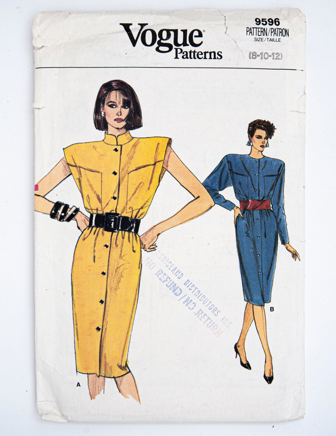 Vogue Sewing Pattern 9596, Vintage Pattern, Misses' Dress, Size 8-10-12 ...