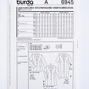 Burda Style Sewing Pattern 6945, Misses' Coat, Jacket, Dress, Plus Size ...