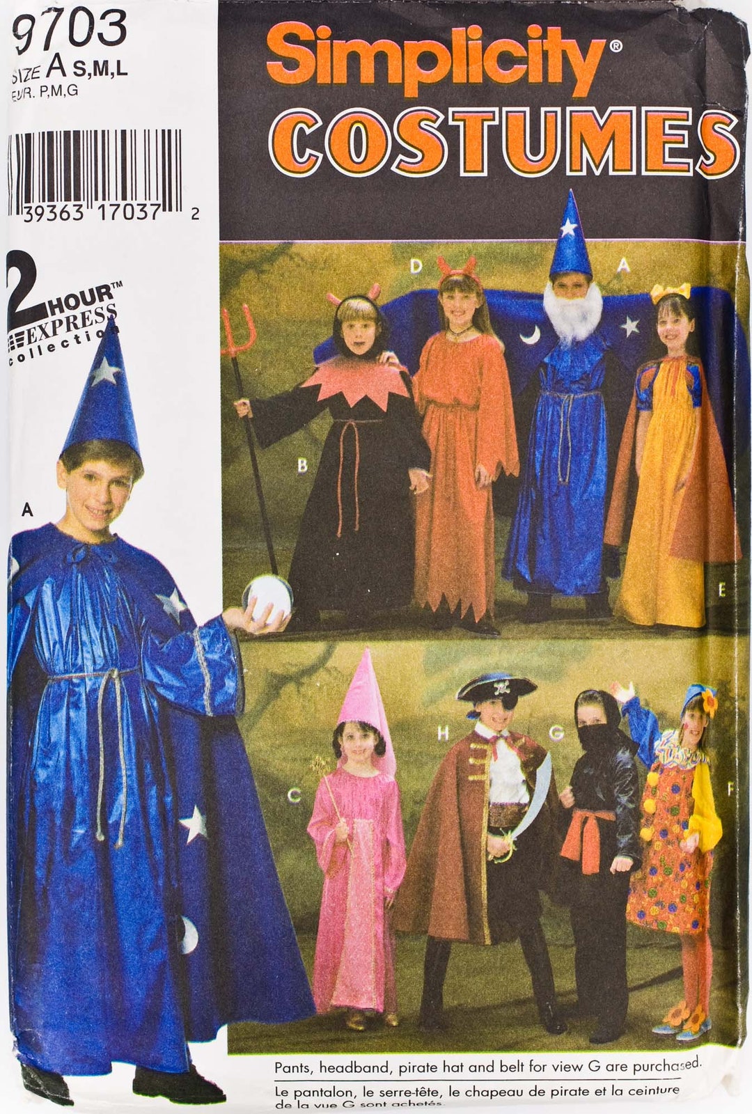 Simplicity Costumes Sewing Pattern 9703, Halloween, 2 Hours Express ...
