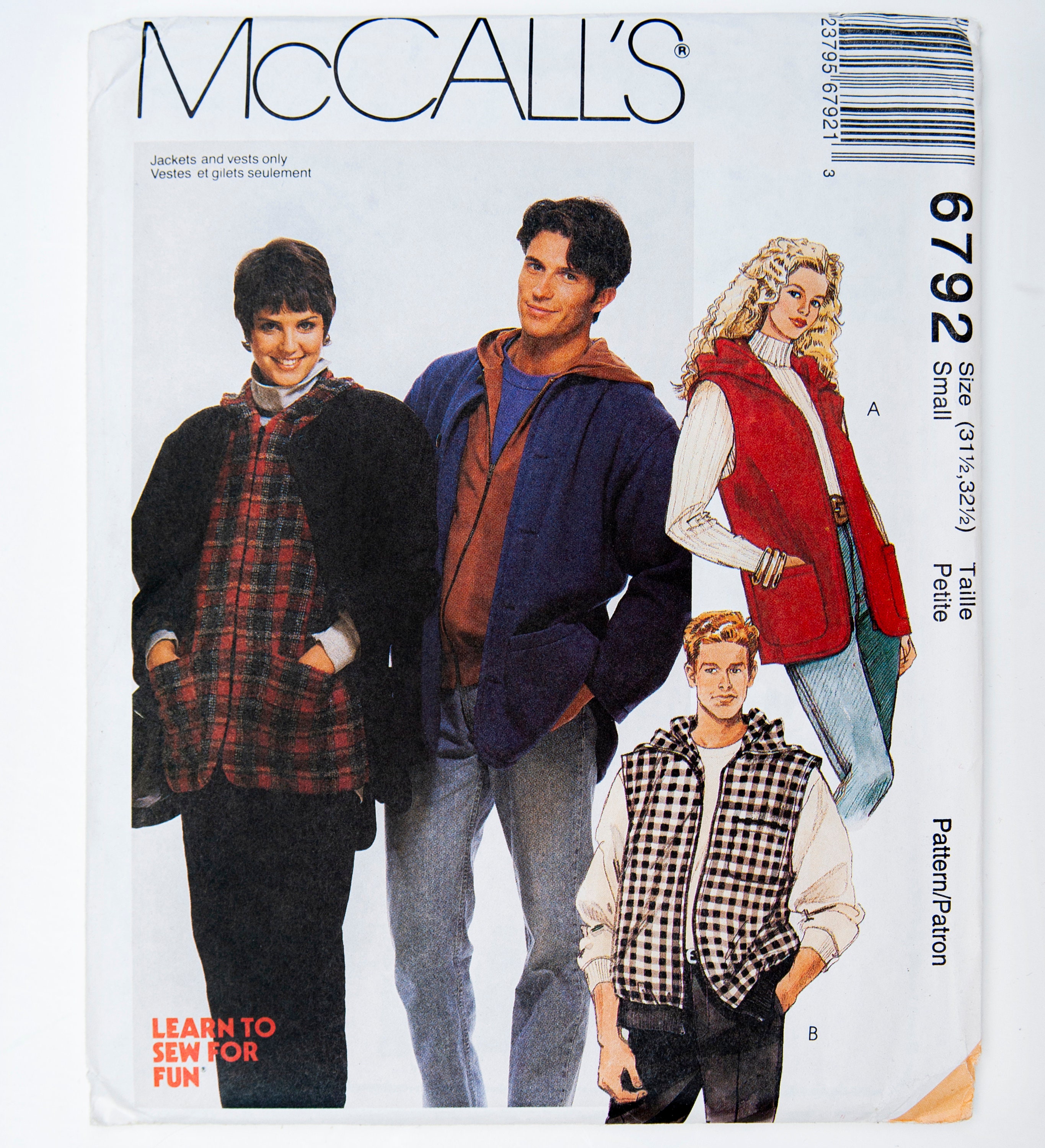 Mccall's Sewing Pattern 6792, Misses'/men's Unlined Jacket, Vest ...