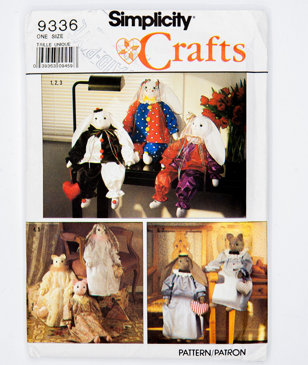 Simplicity Crafts Sewing Pattern 9336, Decorative Stuffed Bunny, Cat ...