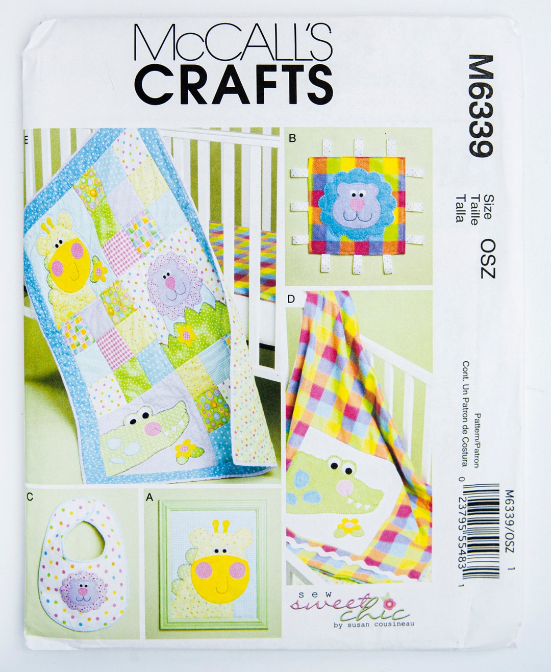 Mccall's Crafts Sewing Pattern 6339, Baby Items, Framed Giraffe Lion ...