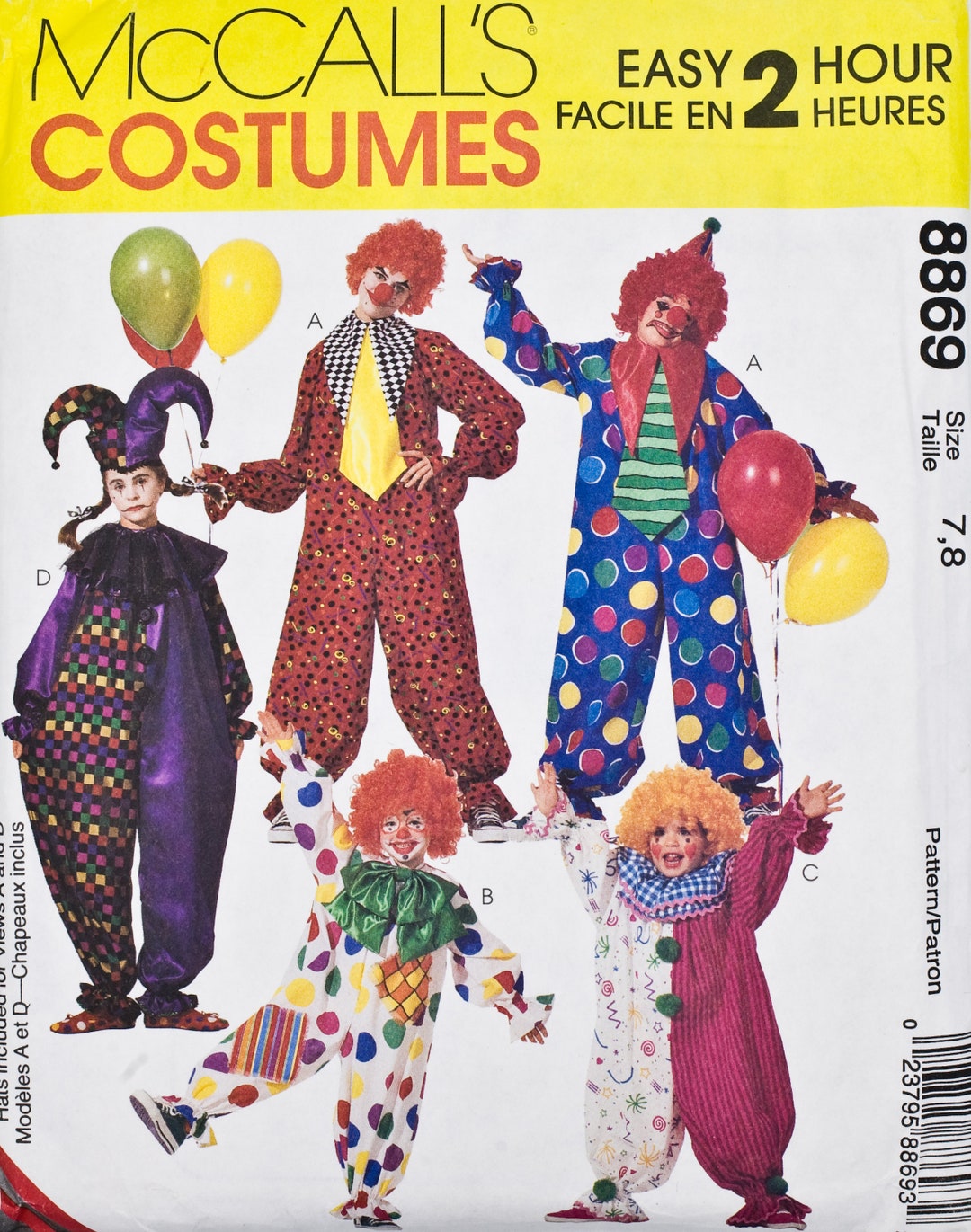 Mccall's Costumes Sewing Patterns 8869 Easy to Sew Boy's/ Girls ...