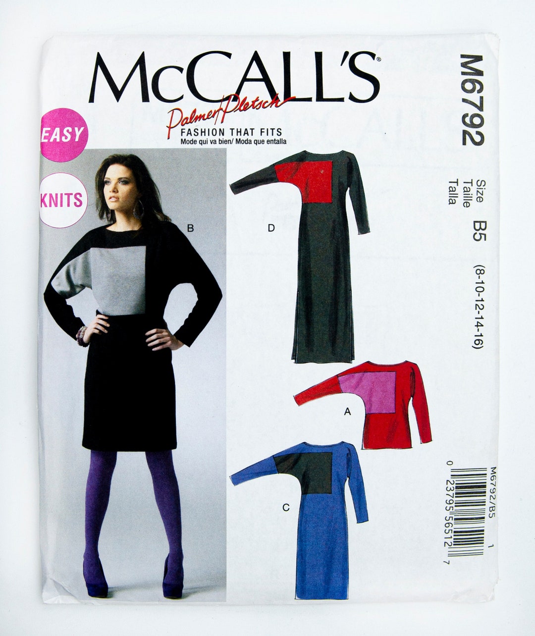 Mccall's Sewing Pattern 6792, Misses' Dress, Top, Easy to Sew, Palmer ...