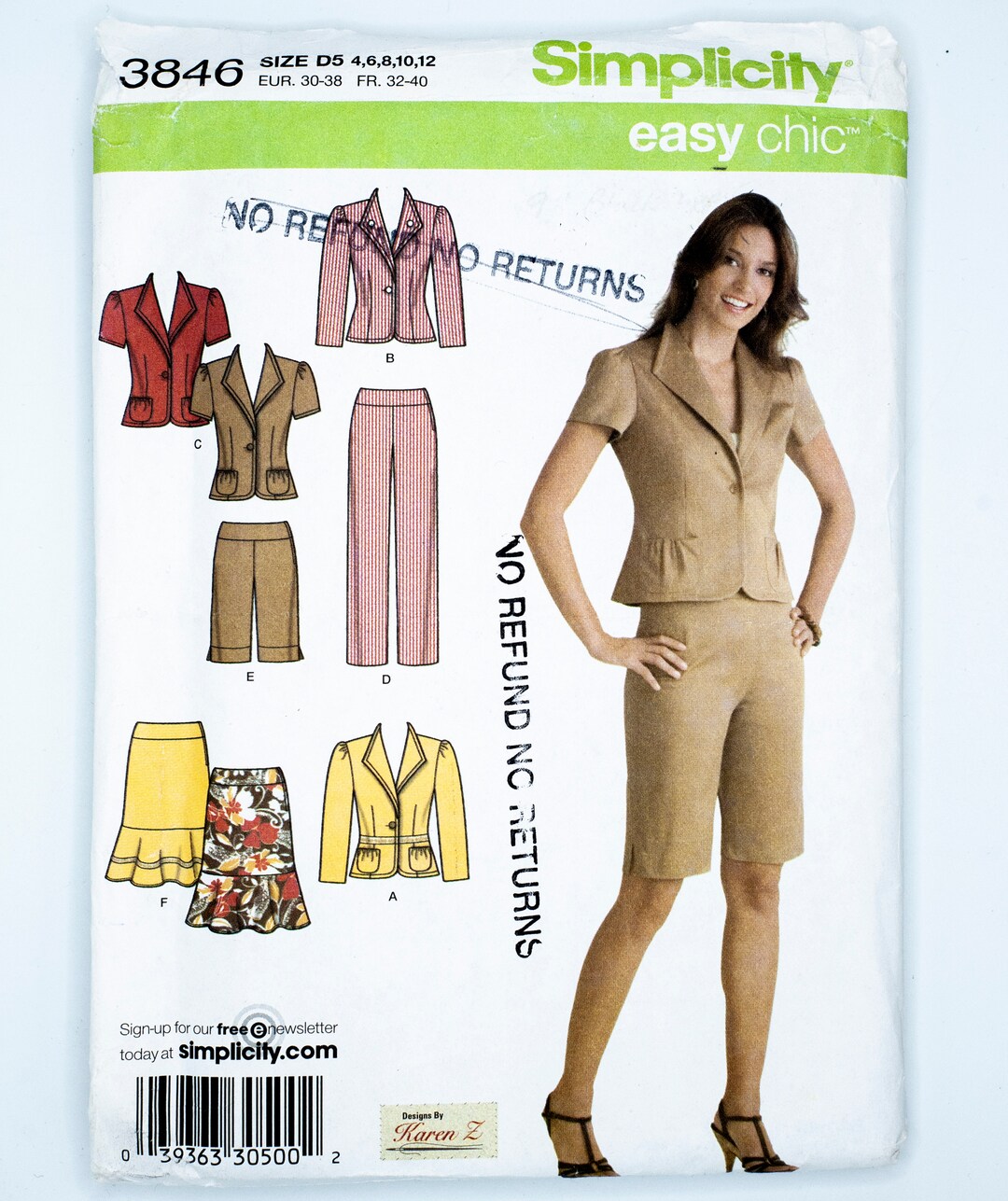 Simplicity Sewing Pattern 3846, Easy to Sew, Misses' Jacket, Skirt ...