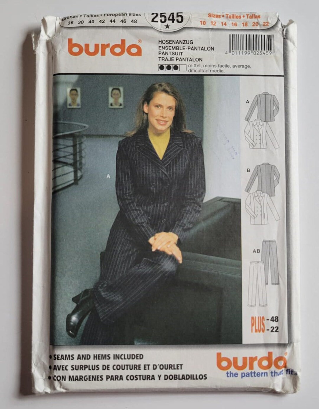 Burda Sewing Pattern 2545, Misses' Jacket, Pants, Classic Costume ...