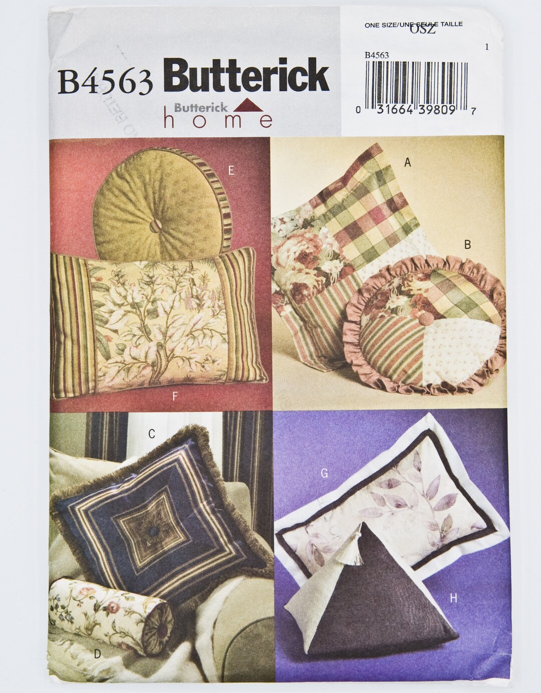 Butterick Sewing Pattern B4563, 4563 Pillows , One Size, Uncut factory ...