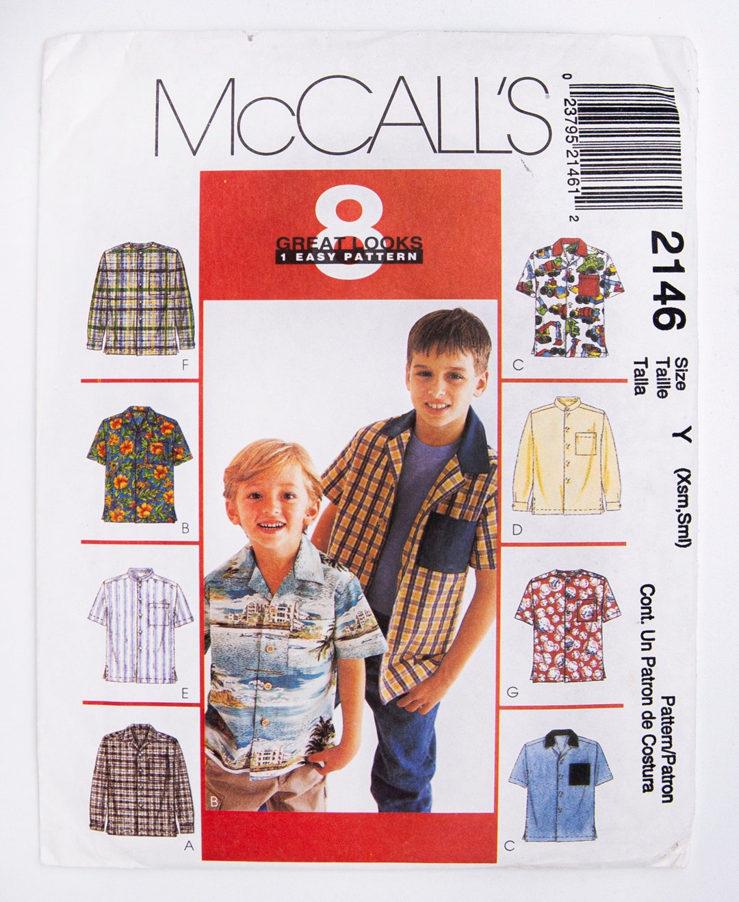 Mccall's Sewing Pattern 2146, Children's/boys' Shirt, Vintage Pattern ...