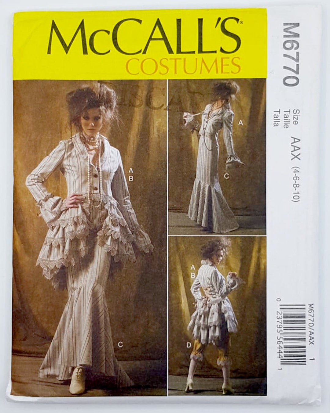 Mccall's Costumes Sewing Pattern 6770, Historic Costume, Misses' Jacket ...